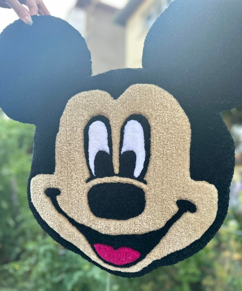 Handmade MICKEY MOUSE Tufted Rug, Nursery, Anime, Living Room. Soft and ...