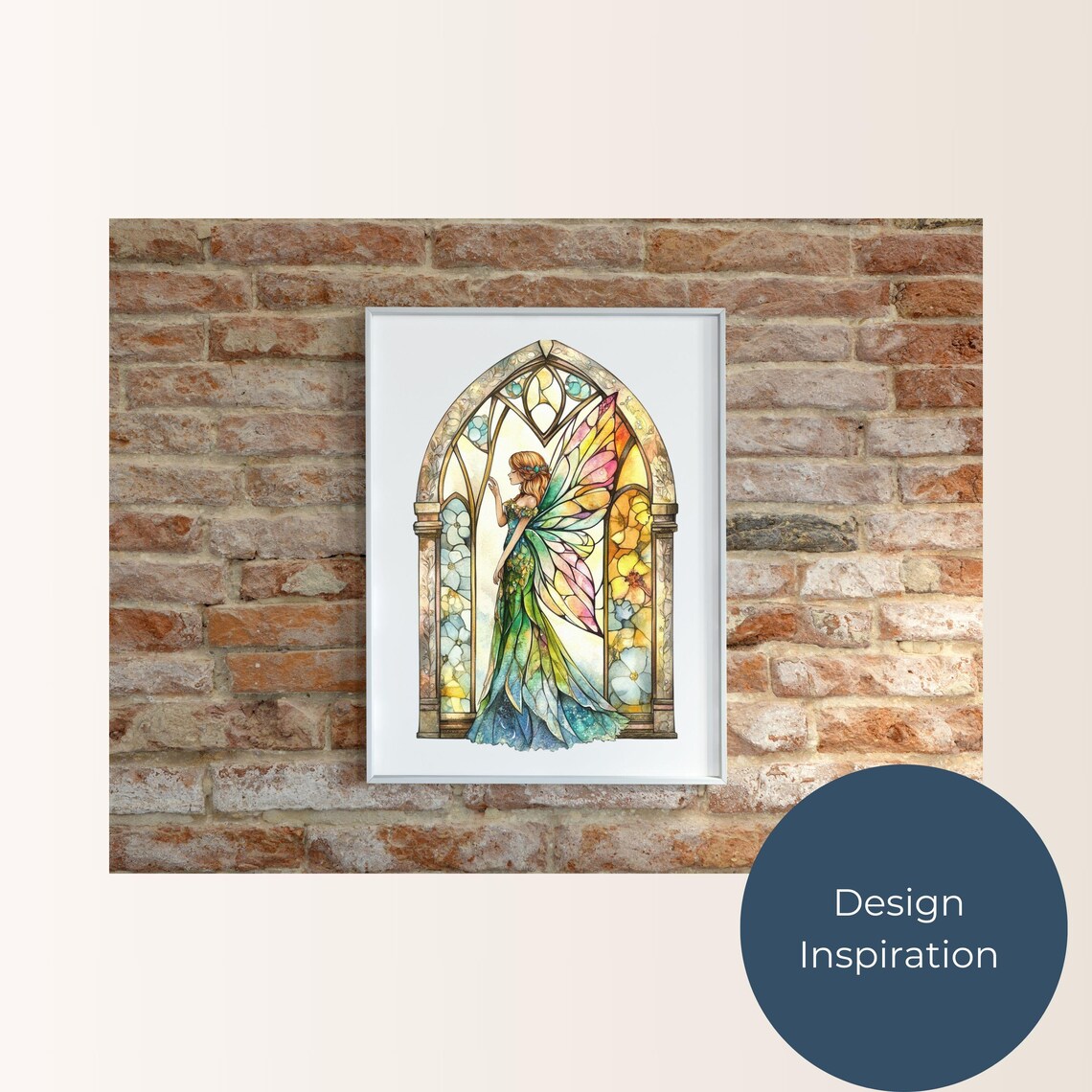 Stained Glass Fairy Windows, Watercolor Clipart, Magical Fairies ...