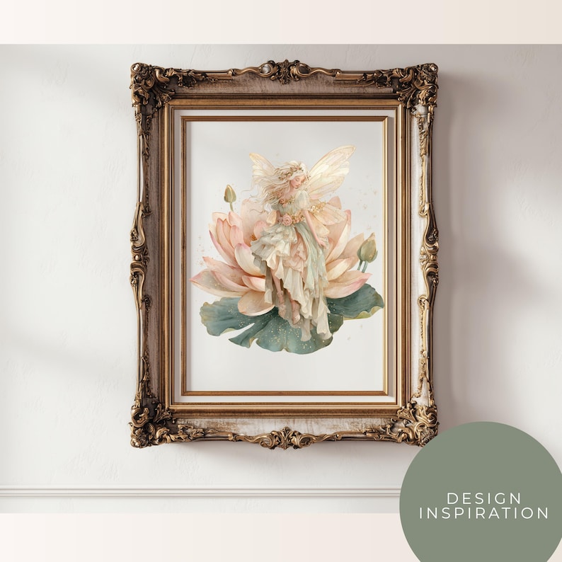 Water Lily Fairy & Flowers Watercolor Clip Art, Magical, Chateaucore ...