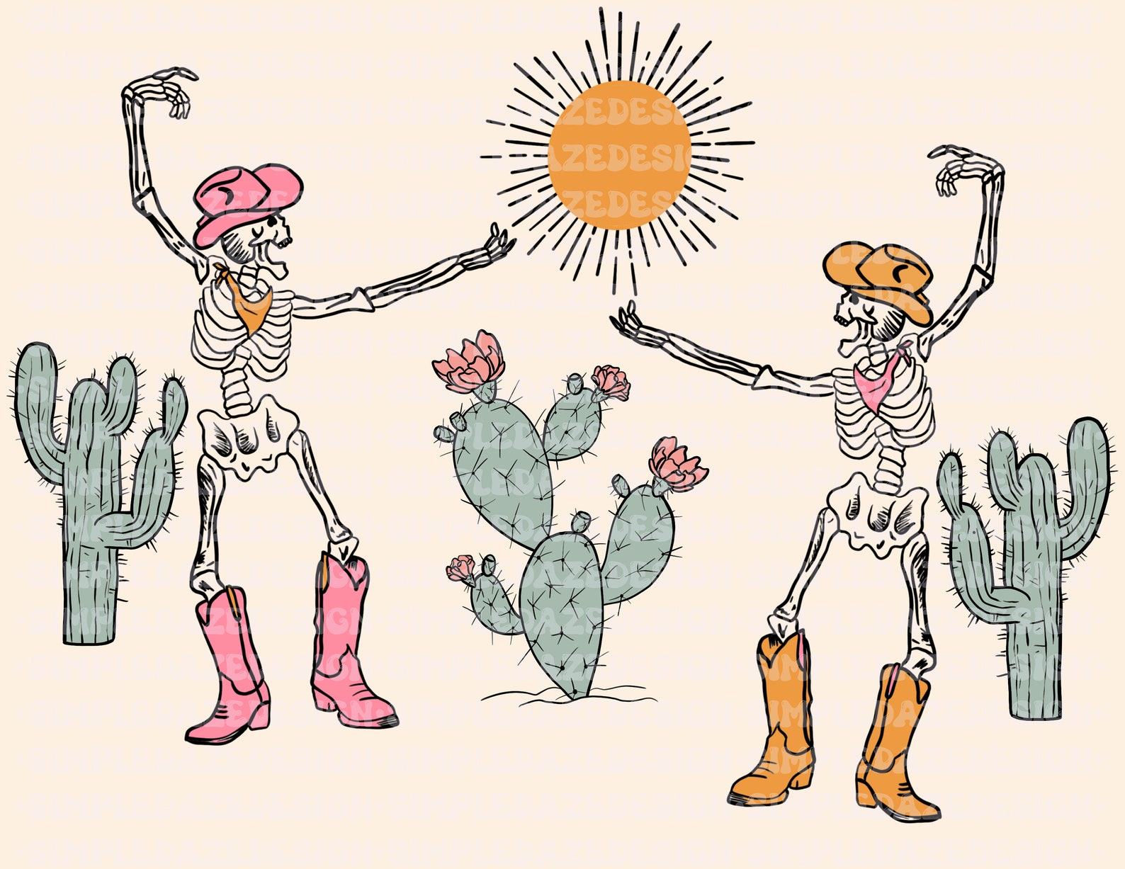 Skeleton Western PNG - Etsy