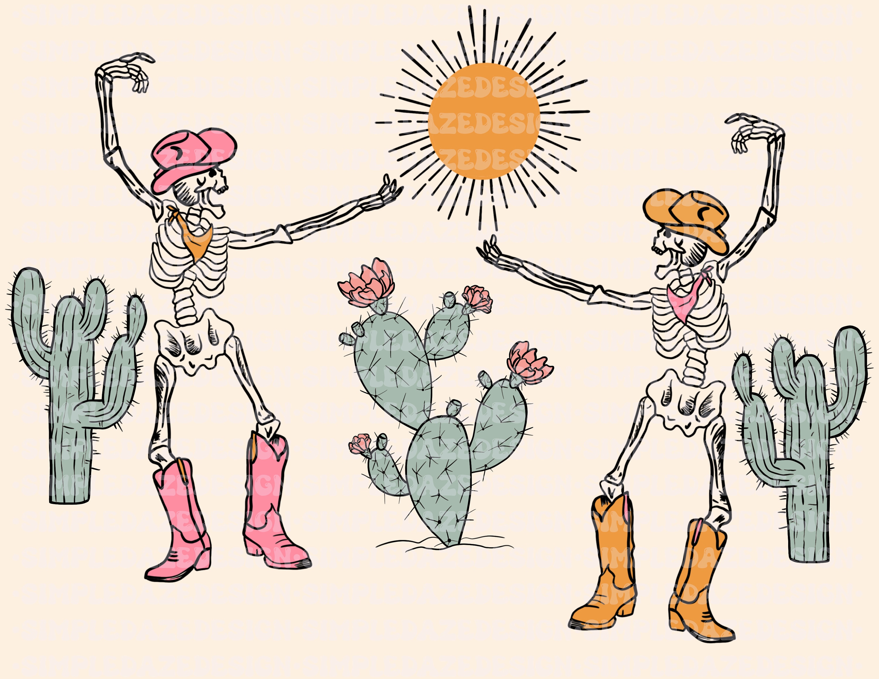 Skeleton Western PNG - Etsy