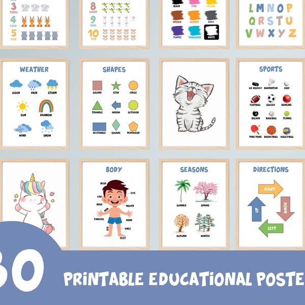 FARM ANIMALS Cards, Pre-school Cards, Montessori Printable, Flash Cards ...