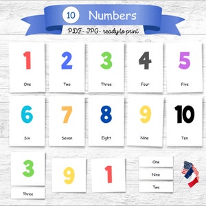 NUMBERS Montessori Cards, Numbers Printable, Montessori Printable ...