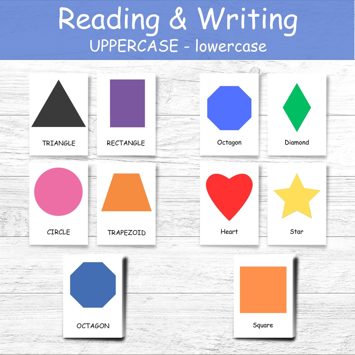 SHAPES Montessori Cards, Editable Cards, Montessori Printable, Flash ...