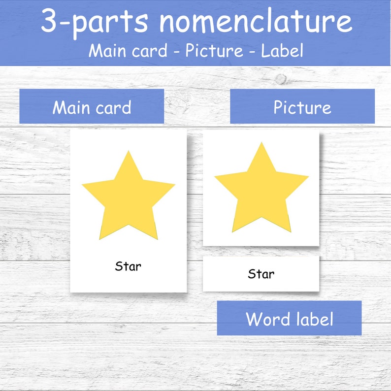 SHAPES Montessori Cards, Editable Cards, Montessori Printable, Flash ...