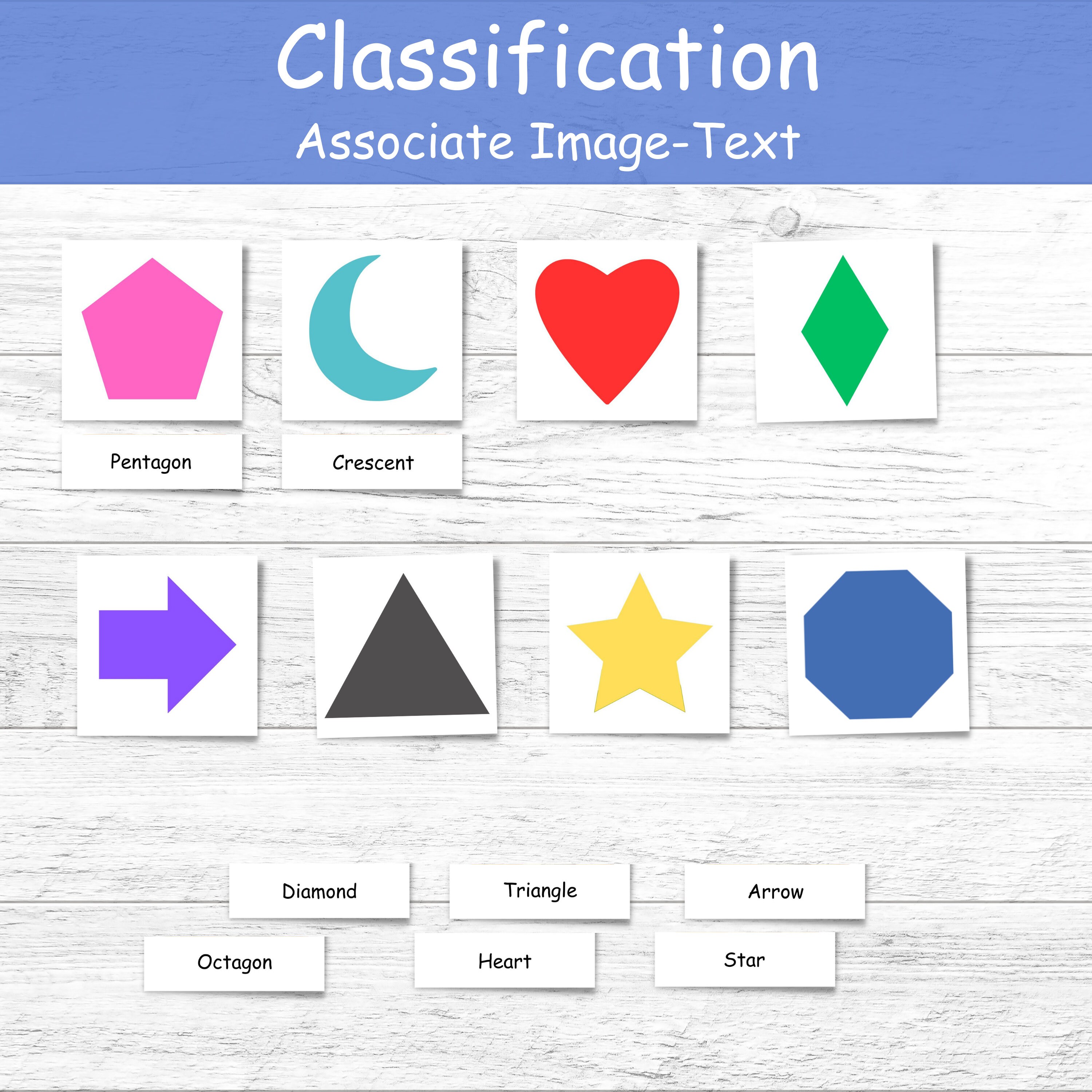 SHAPES Montessori Cards, Editable Cards, Montessori Printable, Flash ...