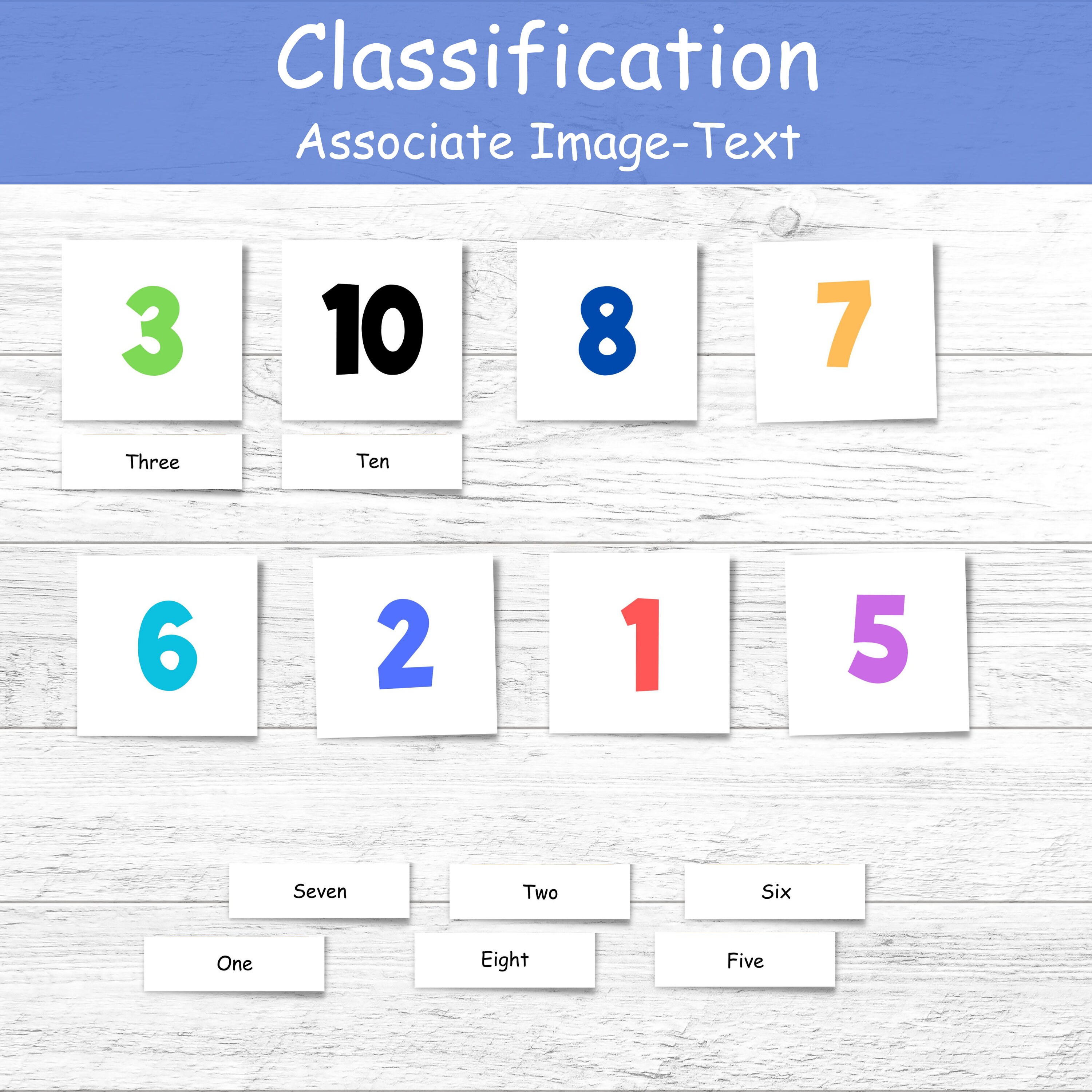 NUMBERS Montessori Cards, Numbers Printable, Montessori Printable ...