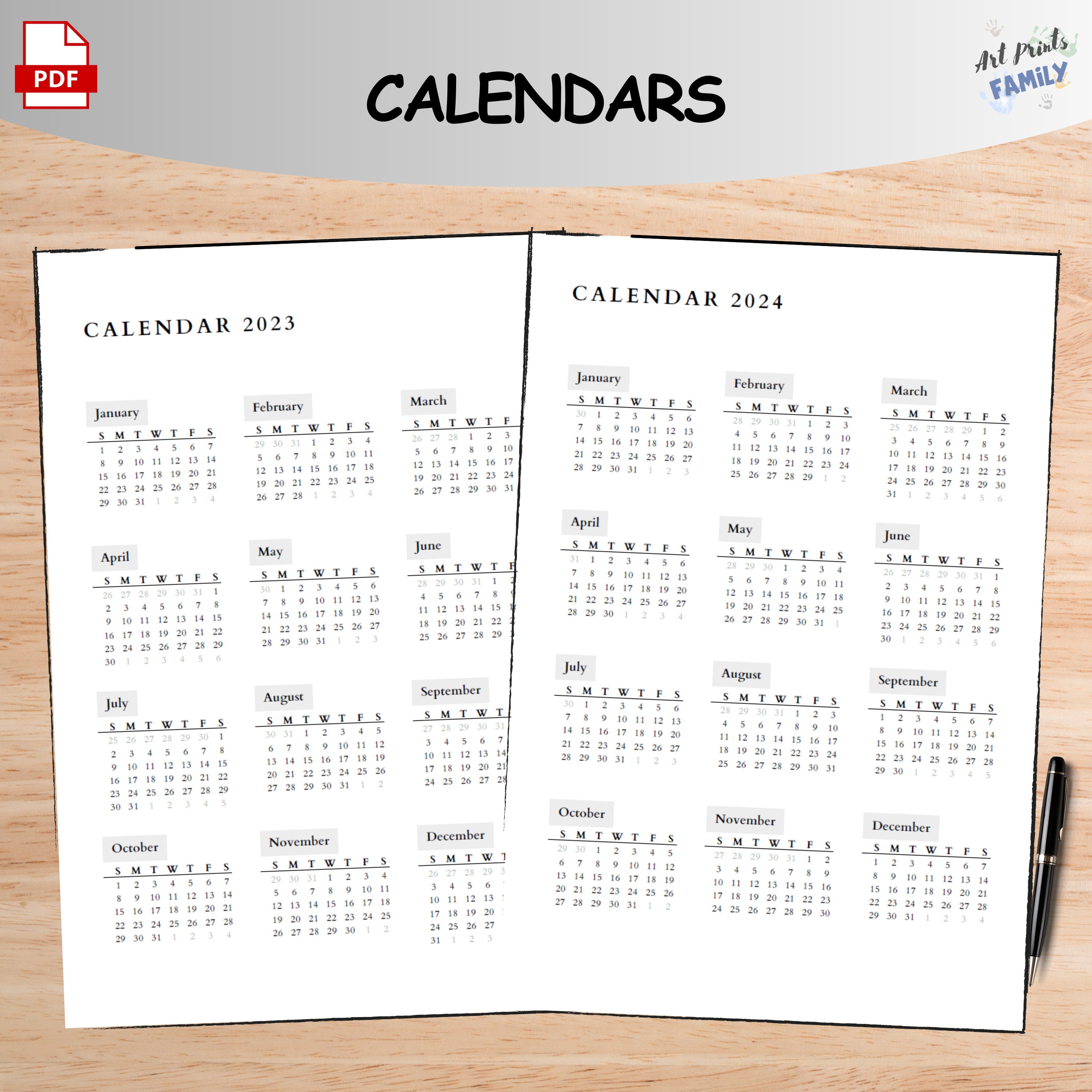 Printable Planner, Daily Planner, Weekly Planner, 2023 Calendar, 2024 ...