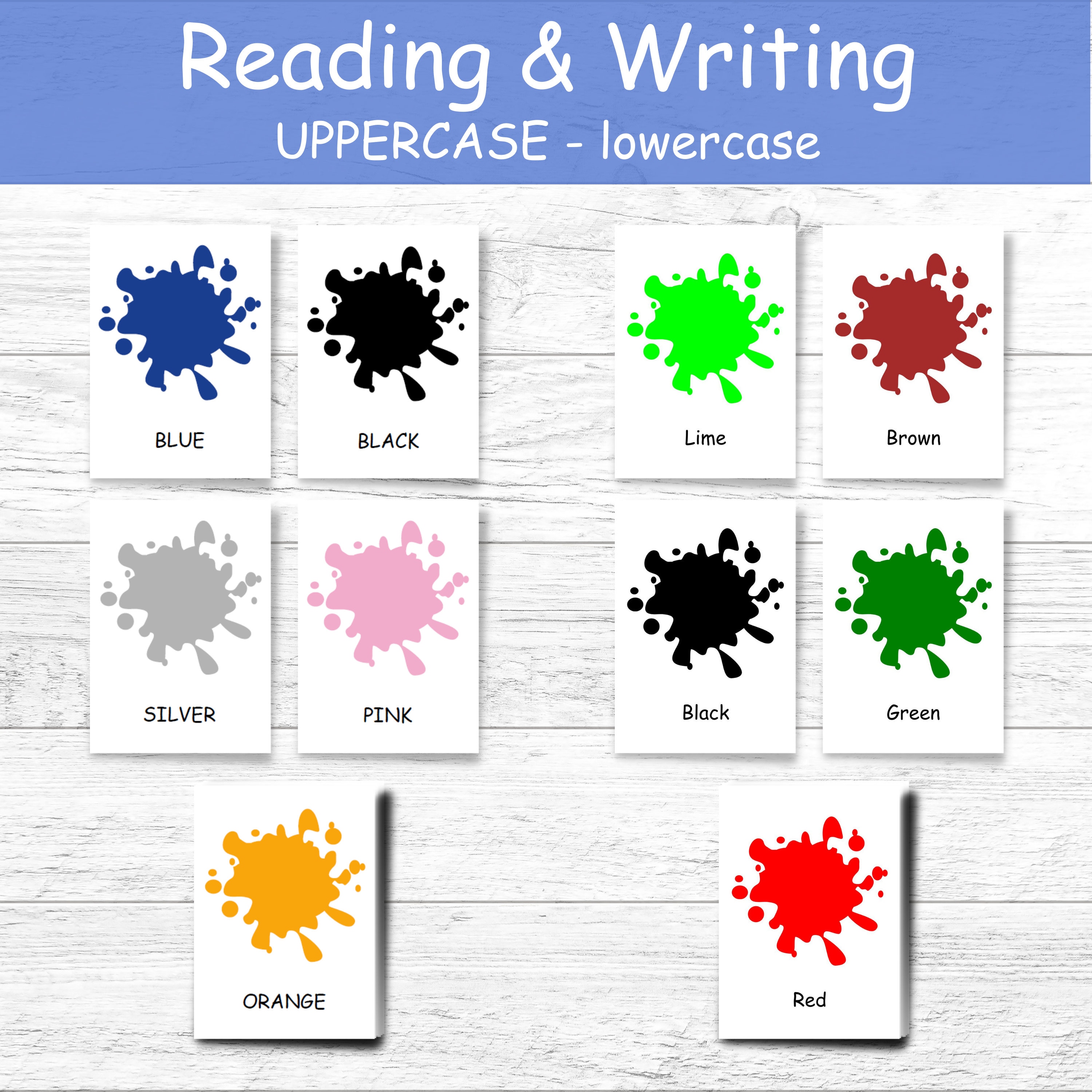 COLORS Montessori Cards, Editable Cards, Montessori Printable, Flash ...