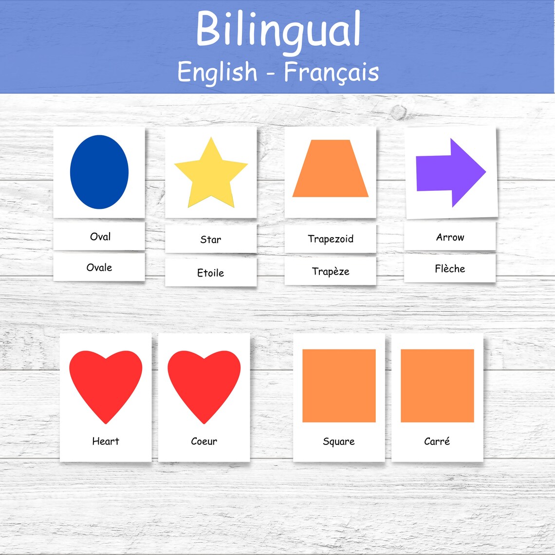 SHAPES Montessori Cards, Editable Cards, Montessori Printable, Flash ...