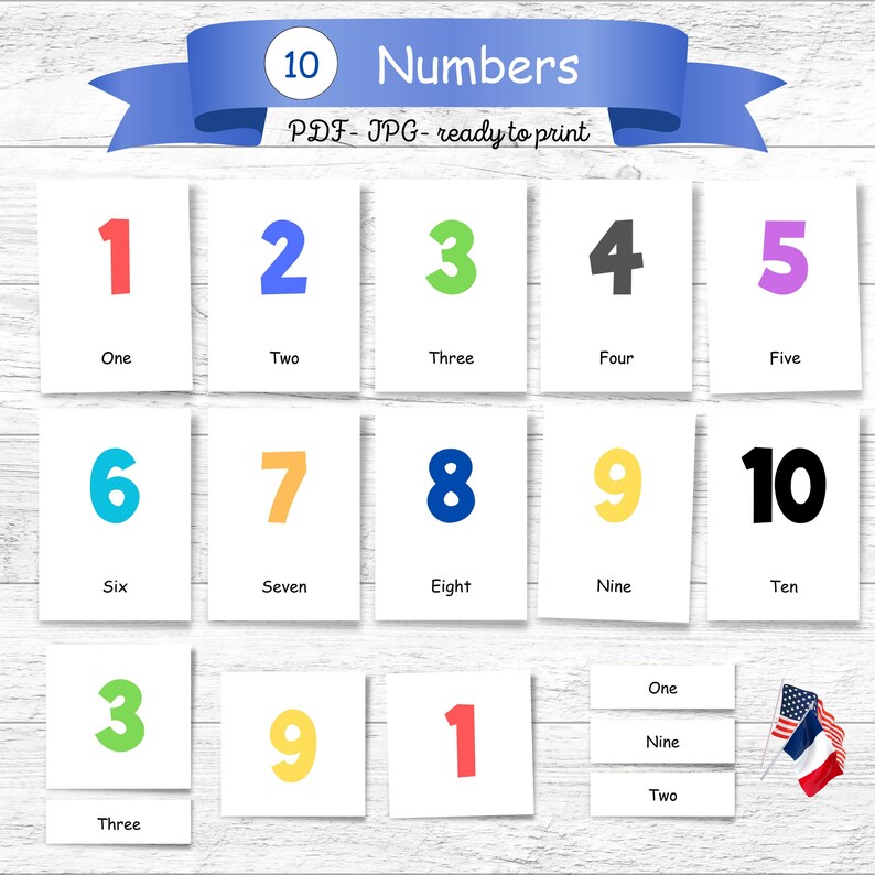 NUMBERS Montessori Cards, Numbers Printable, Montessori Printable ...