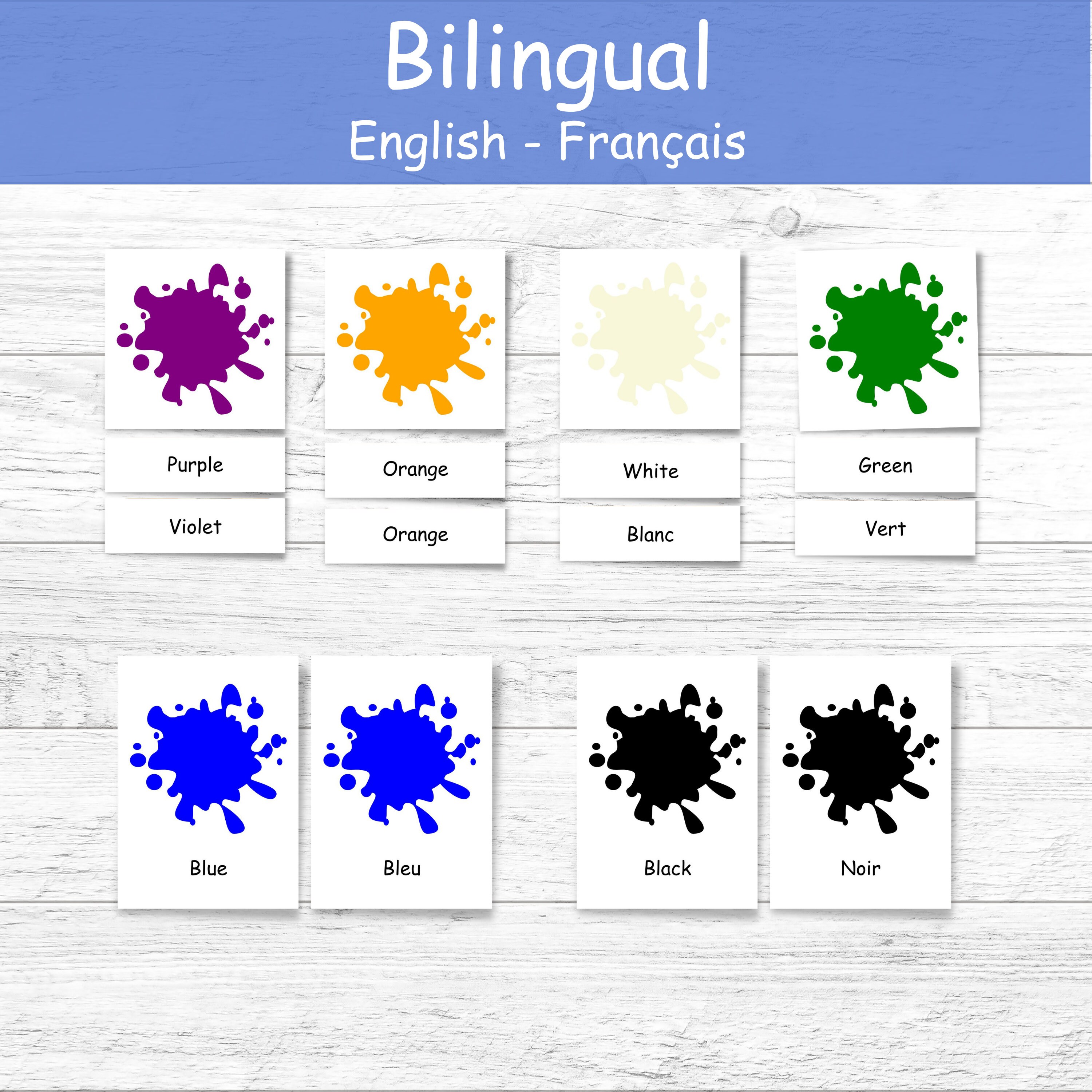 COLORS Montessori Cards, Editable Cards, Montessori Printable, Flash ...