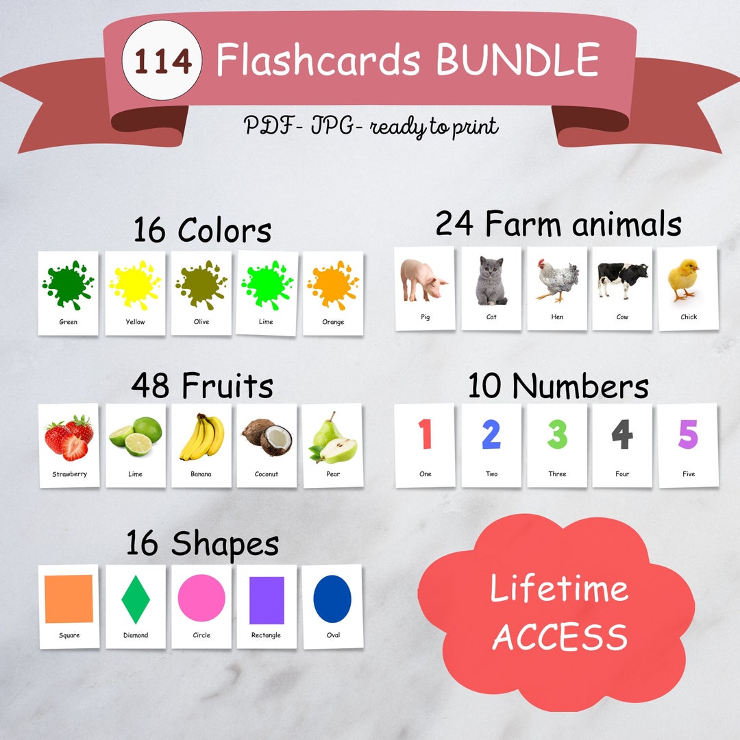 Set of Montessori Flashcards, Flashcards Printable, Montessori ...