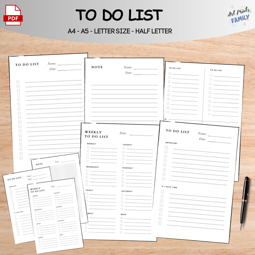 To Do List, Printable Planner, to Do List Printable, to Do List Planner ...
