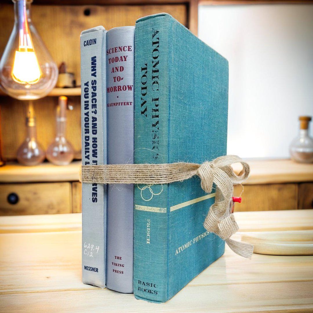 Vintage Science Book Set, Blue Decor, 1940s-1960s, Space Exploration ...