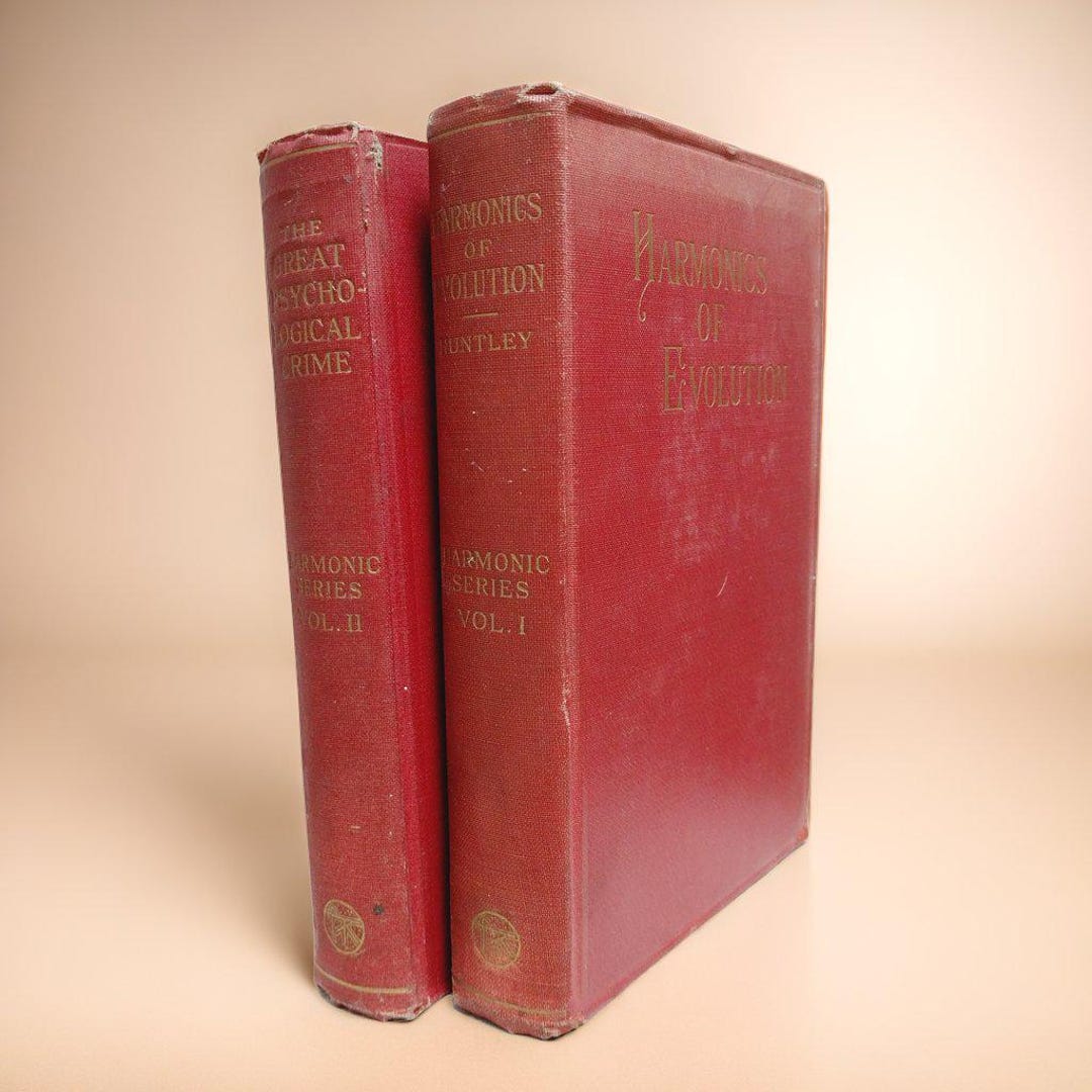 Rare 1900s Harmonic Series Book Set, Huntleys Harmonics of Evolution ...