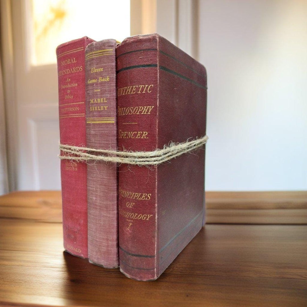 Vintage Maroon Burgundy Book Set Ethics, Philosophy, & Mystery. Perfect ...