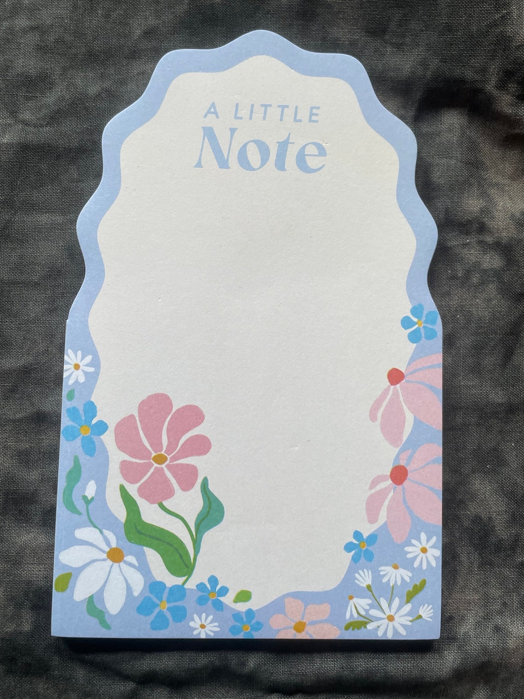 To Do List Notepad Writing Pad Modern Groovy Floral Flower Design Blue ...