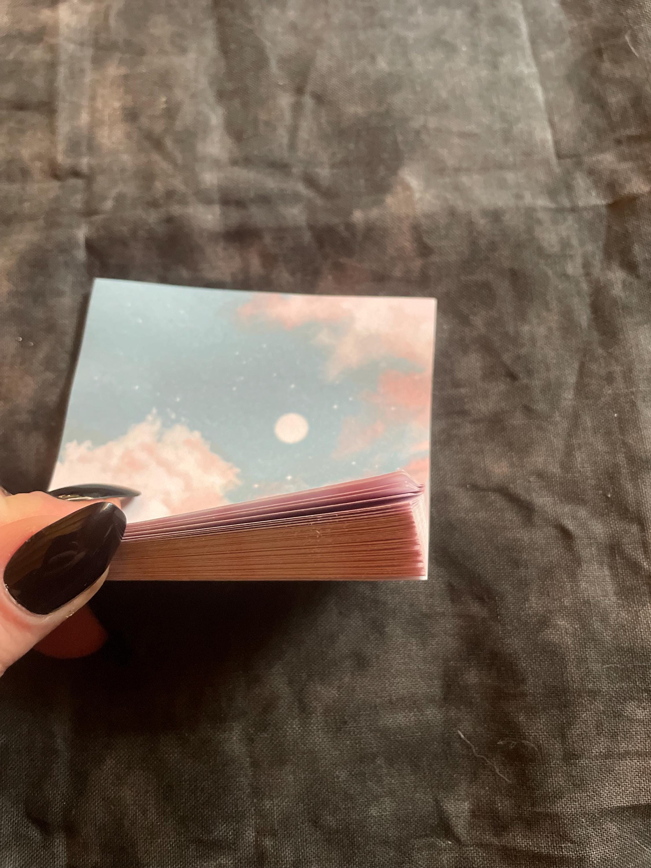 Sticky Notes Cute Pink Clouds Moon Note Pad Memo Pad Gift Stationary ...