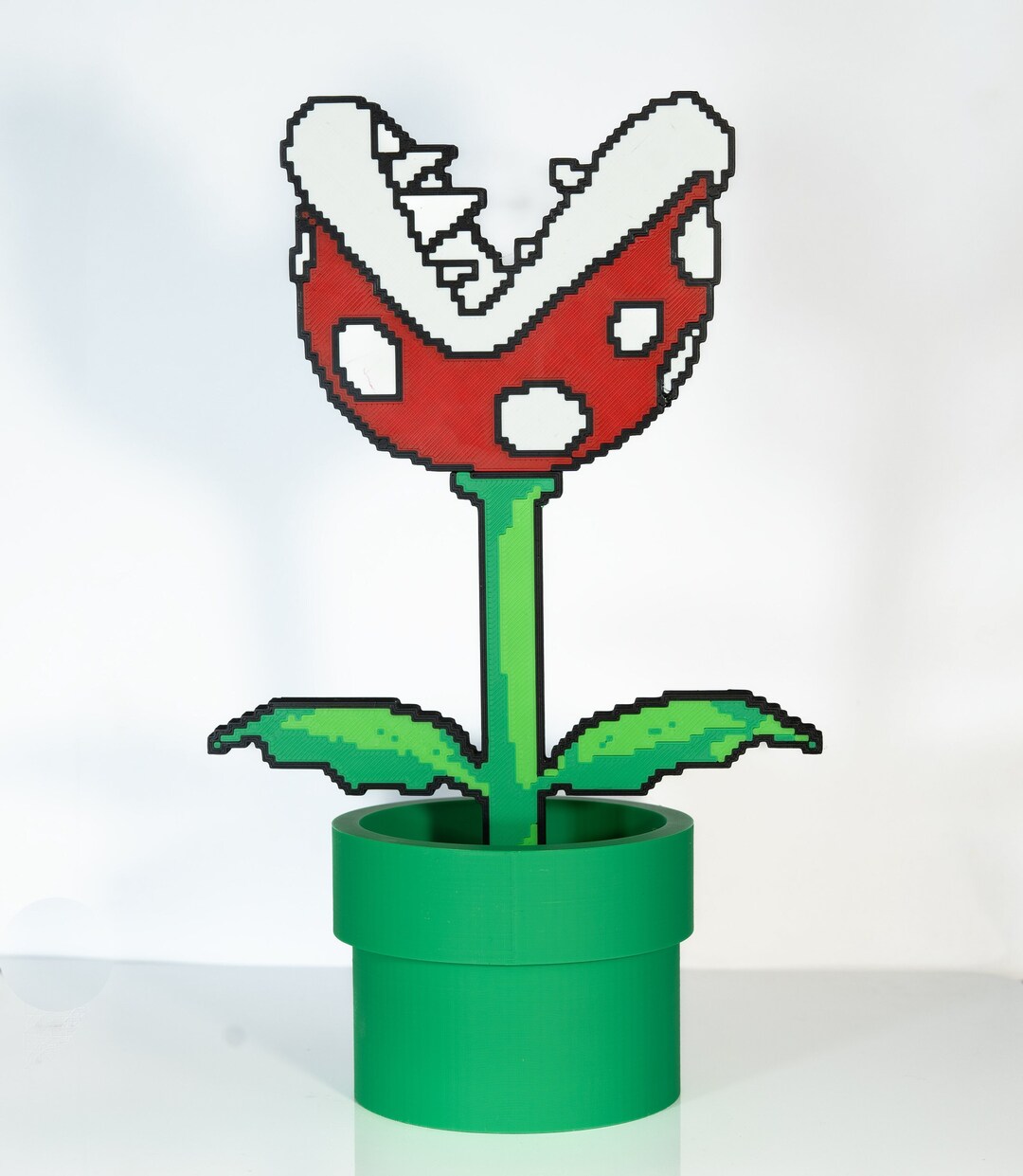 Super Mario Piranha Decorative Plant Retro Style, 8 Bit With Pipeline ...