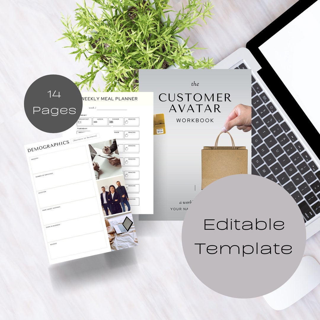 CUSTOMER AVATAR Editable Workbook I Done for You Coaching Tool I ...