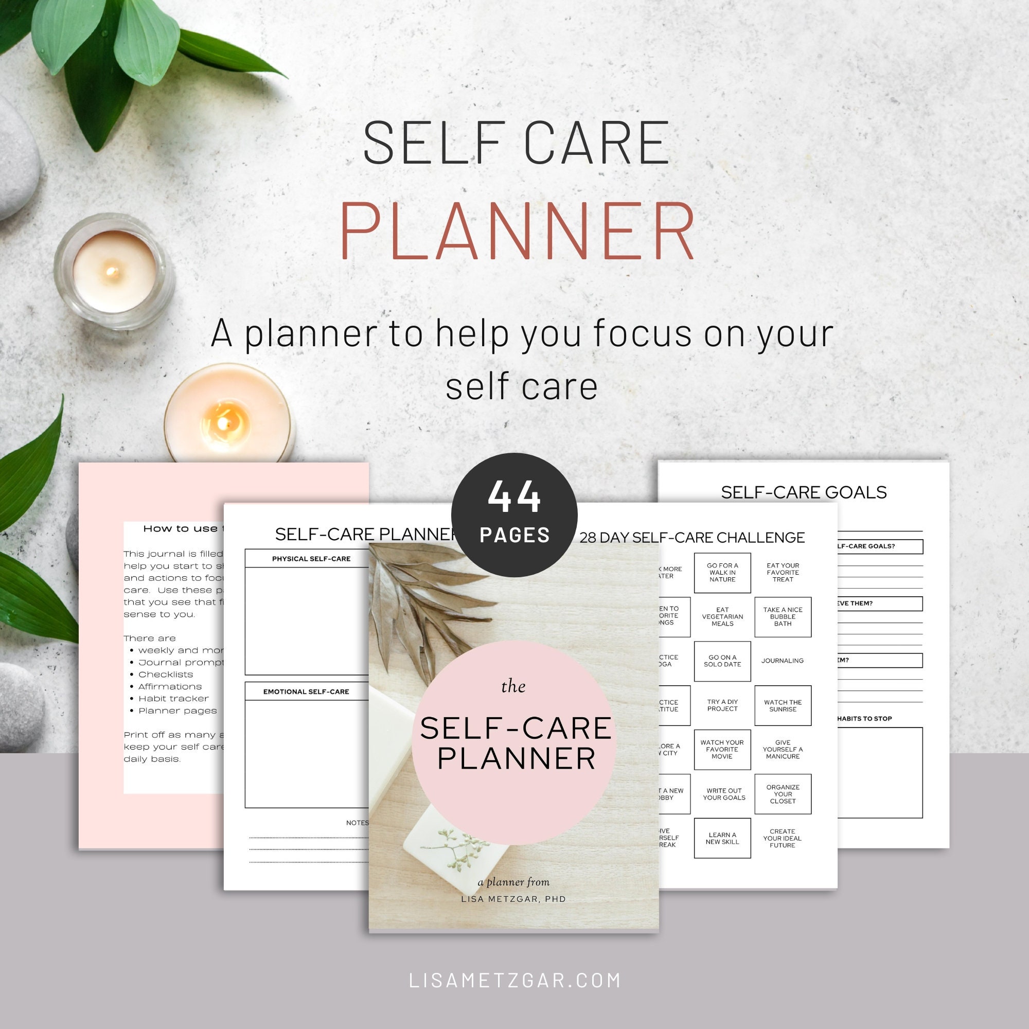 Self Care Printable Planner Mental Health Journal Personal Development ...