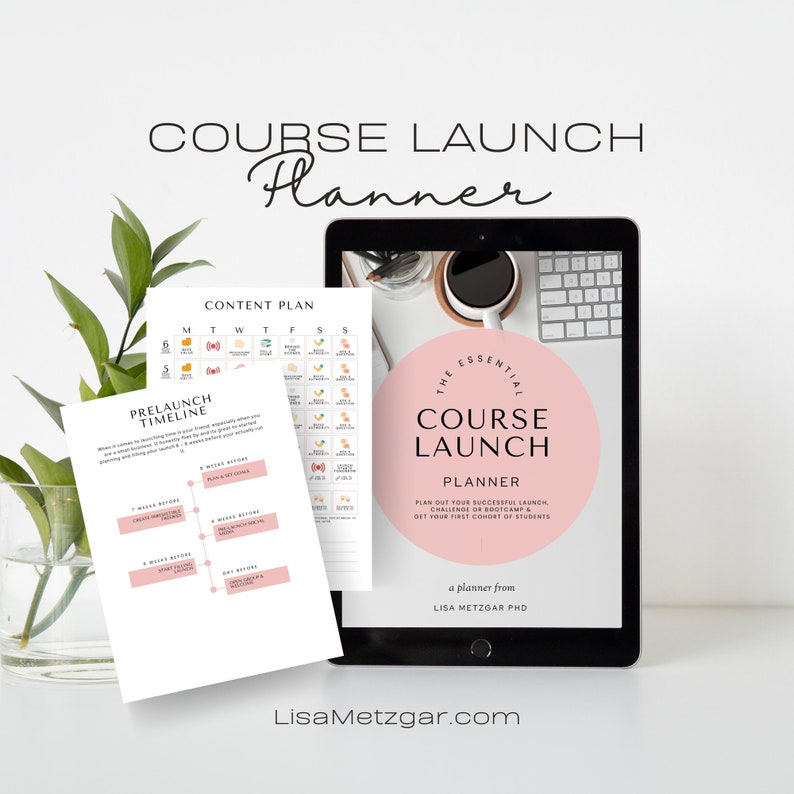 Course Launch Planner, Instant Download Printable, Online Courses, Launch Calendar, Passive ...