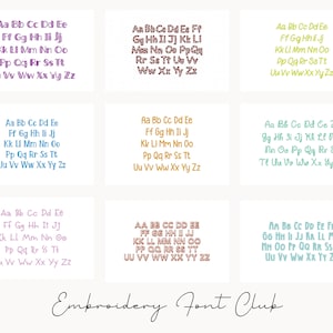 Embroidery Fonts 50 Included Brother PES File BX Embrilliance Viking ...