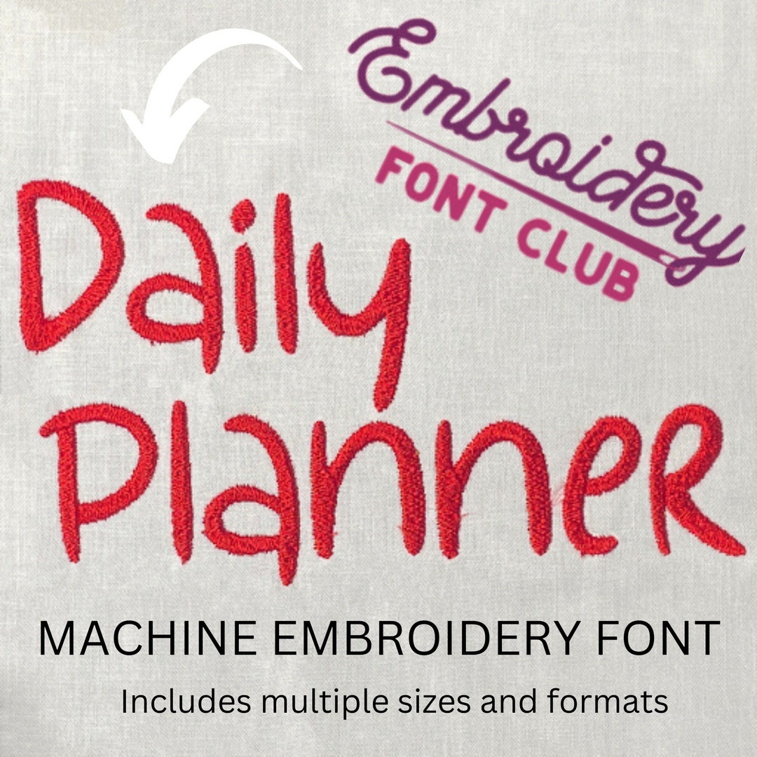 Daily Planner Machine Embroidery Font for Brother, PES, BX, Embrillance ...