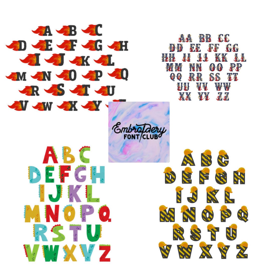 Embroidery Fonts 20 Monograms Pack Brother PES Files BX Embrillance ...