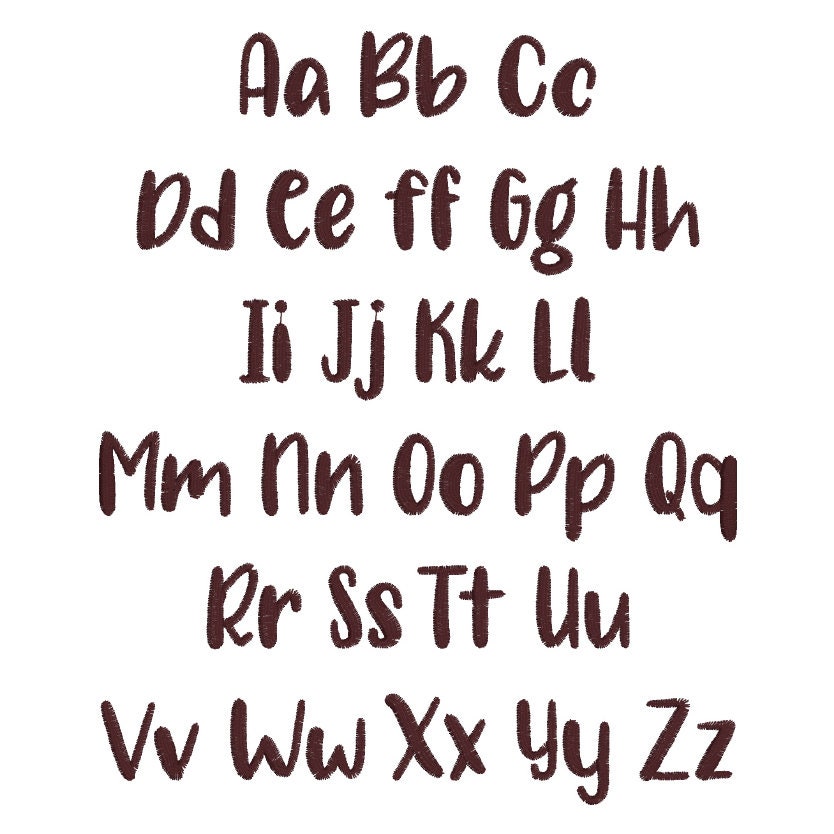 Choco Ganache Machine Embroidery Font for Brother, PES, BX, Embrillance ...