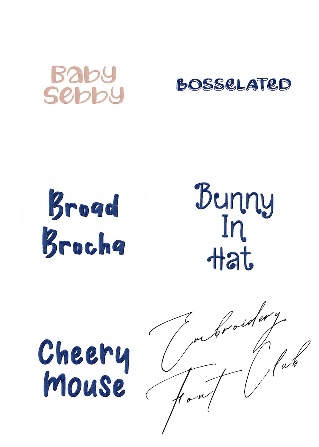 Embroidery Fonts 5 Pack Brother PES Files BX Embrillance Viking ...