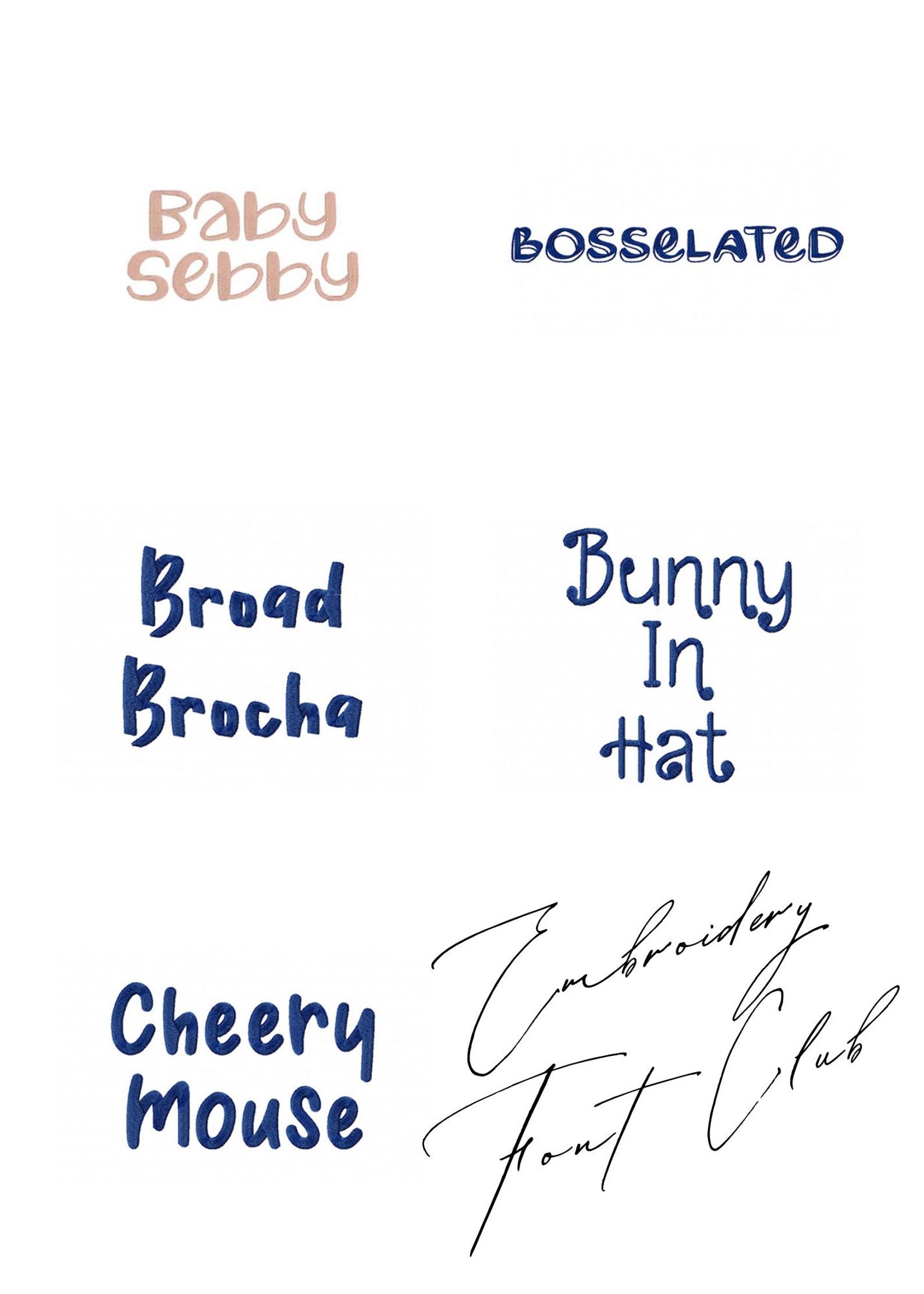 Embroidery Fonts 5 Pack Brother PES Files BX Embrillance Viking ...