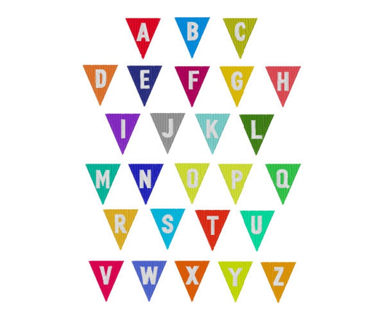 Bunting Machine Embroidery Font for Brother, PES, BX, Embrilliance ...
