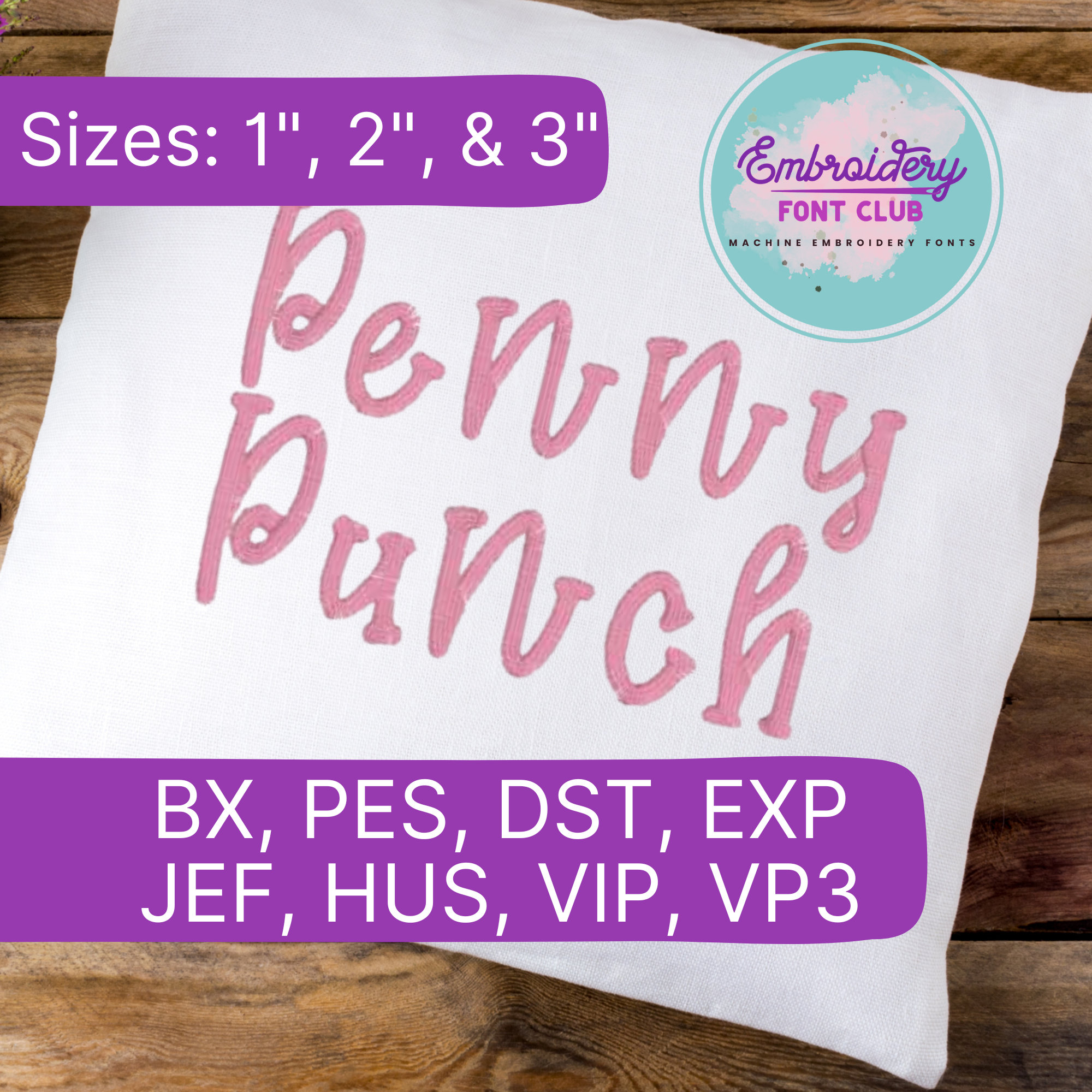 Penny Punch Machine Embroidery Font for Brother, PES, Embrillance ...