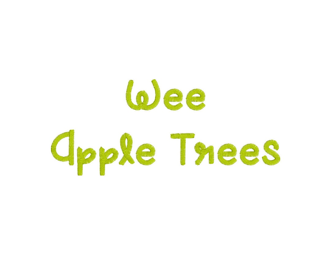 Wee Apple Trees Machine Embroidery Font for Brother, PES, BX ...