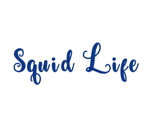 Squid Life Machine Embroidery Font for Brother, PES, BX, Embrillance ...