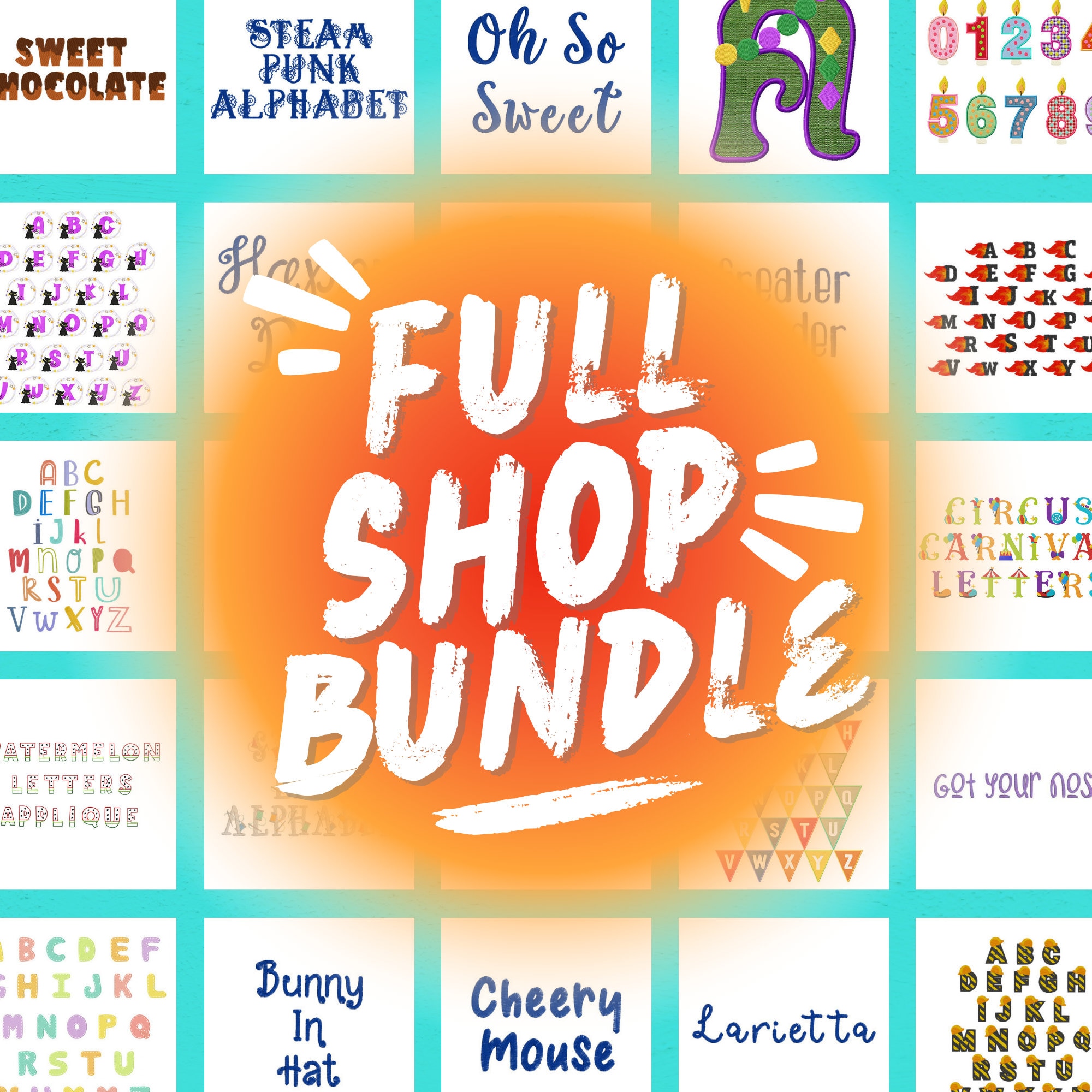 172 Machine Embroidery Fonts, Includes BX, Brother PES and All Other ...