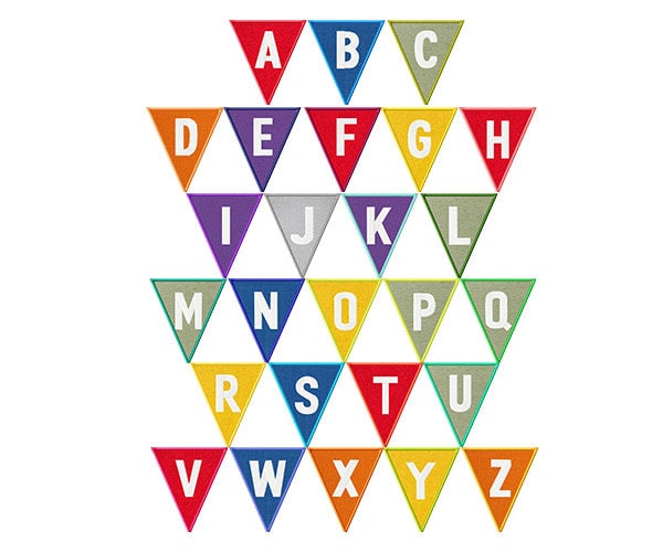 Bunting Machine Embroidery Applique Font for Brother, PES, BX ...