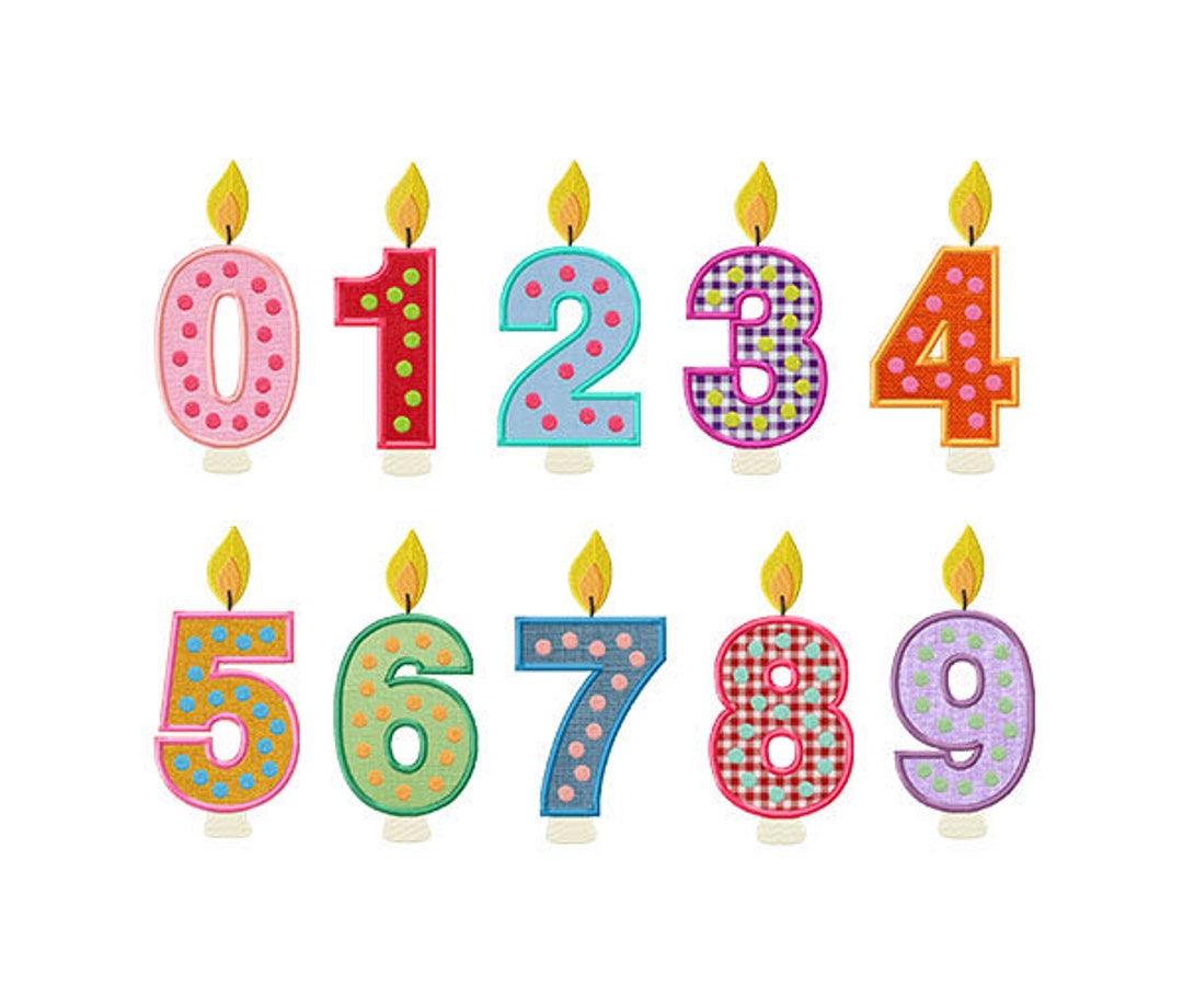 Candle Numbers Machine Embroidery Appliqué, Brother, PES, BX ...