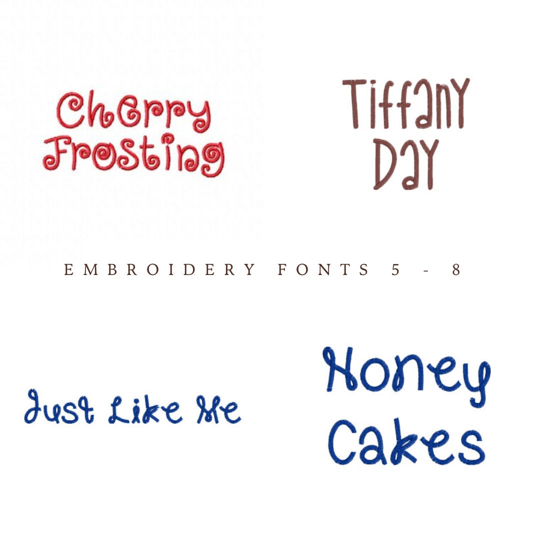 Embroidery Fonts 20 Pack Brother PES Files BX Embrillance Viking Embroidery Fonts Embroidery ...