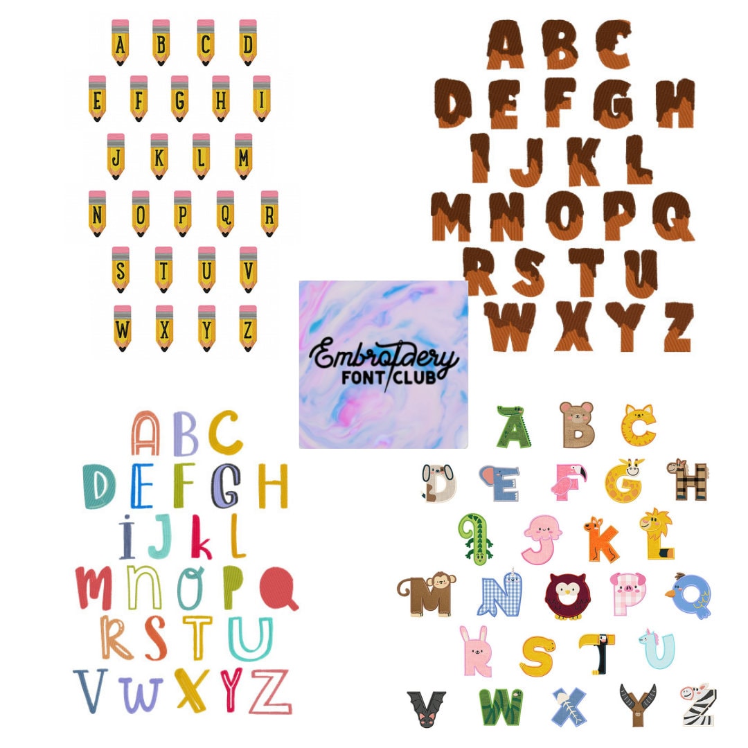 Embroidery Fonts 20 Monograms Pack Brother PES Files BX Embrillance ...