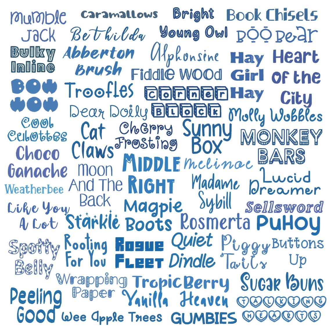 Embroidery Fonts 50 Included Brother PES File BX Embrilliance Viking ...