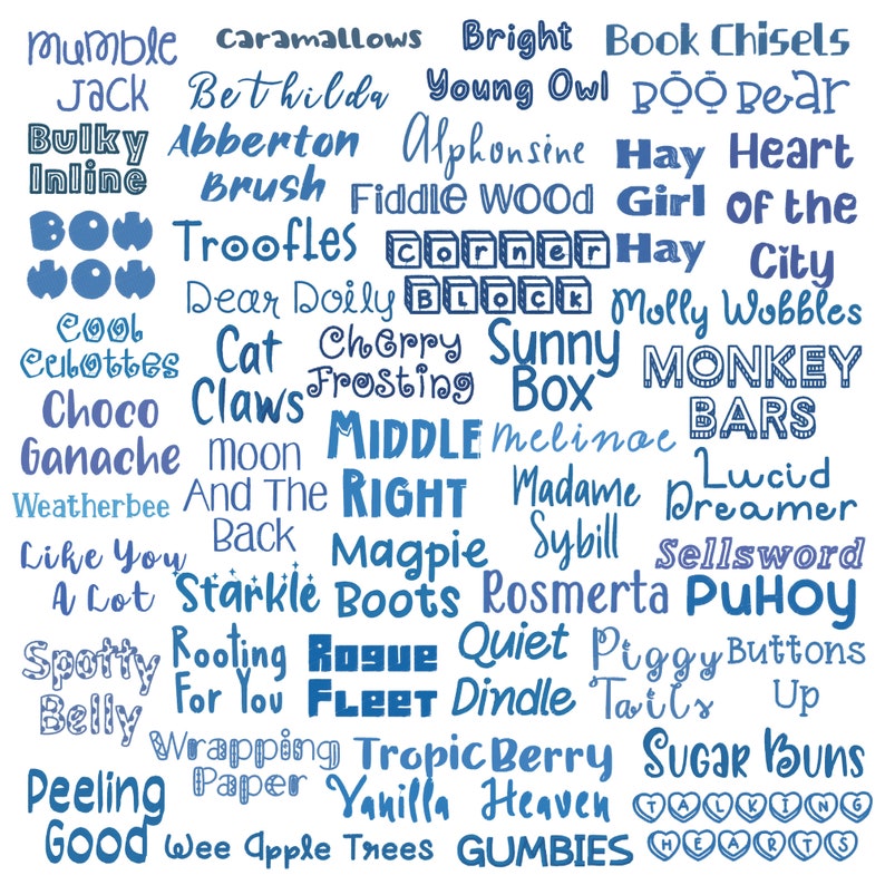 Embroidery Fonts 50 Included Brother PES File BX Embrilliance Viking ...