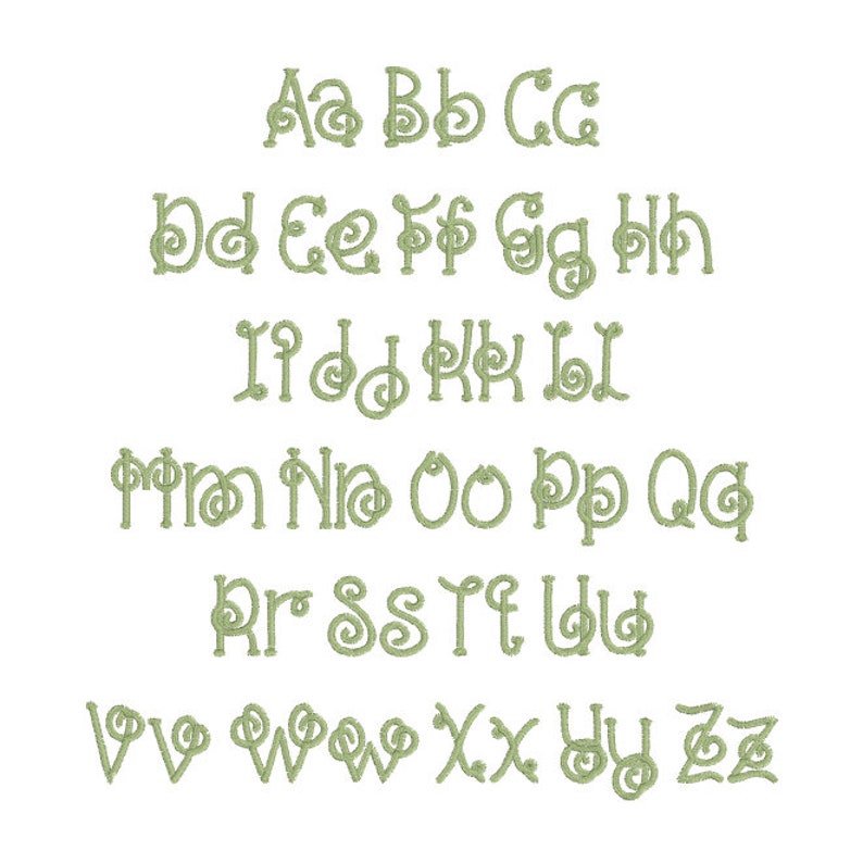 Vine Nouveau Machine Embroidery Font for Brother, PES, Embrillance ...