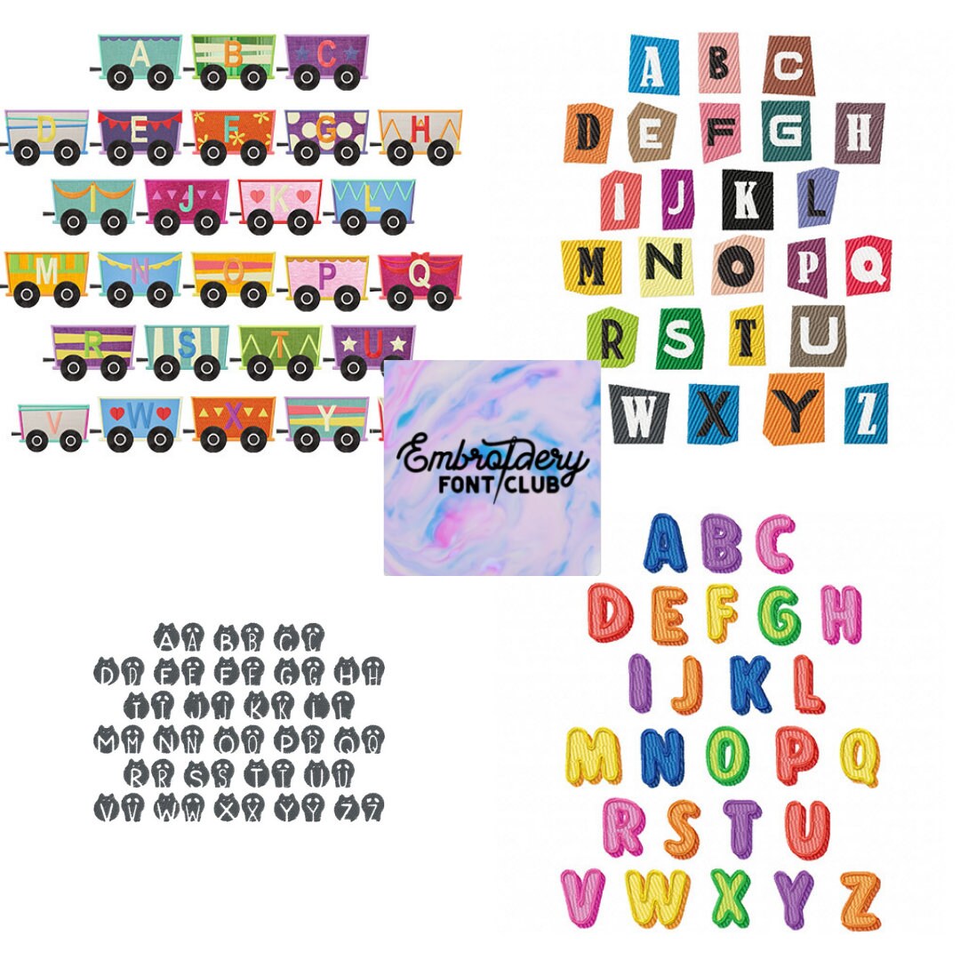 Embroidery Fonts 20 Monograms Pack Brother PES Files BX Embrillance ...
