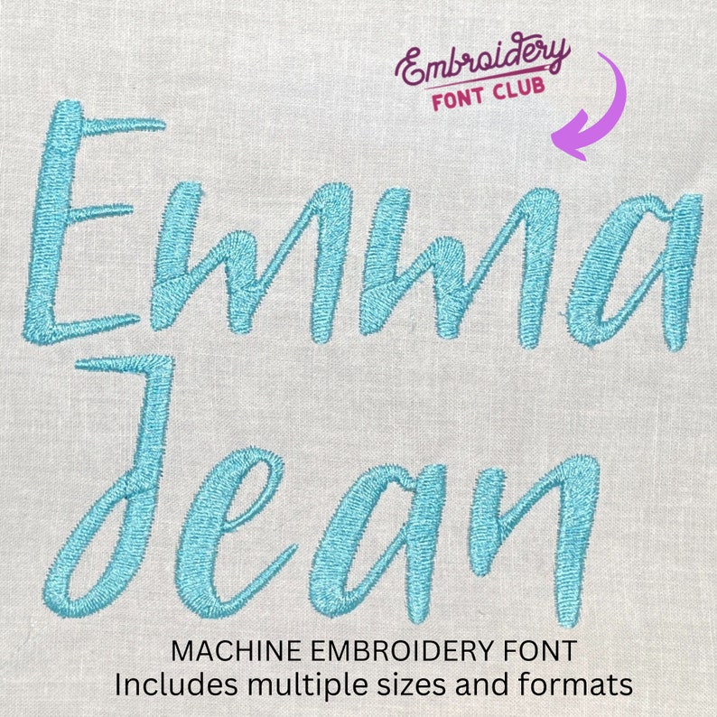 Emma Jean Machine Embroidery Font for Brother, PES, BX, Embrillance ...