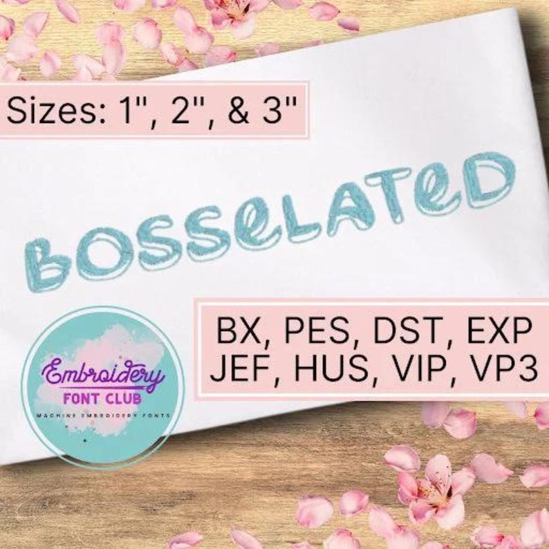 Bosselated Machine Embroidery Font for Brother, PES, BX, Embrillance ...