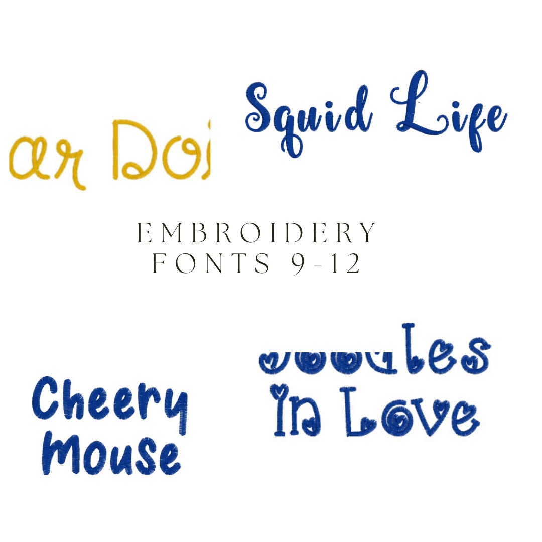 Embroidery Fonts 20 Pack Brother PES Files BX Embrillance Viking ...