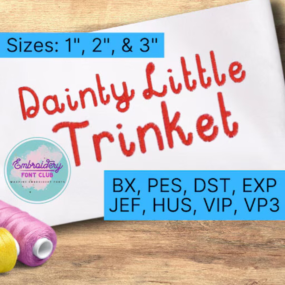 Dainty Little Trinket Machine Embroidery Font for Brother, PES ...